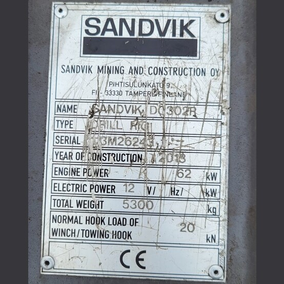 Sandvik DC302R Rock Drill