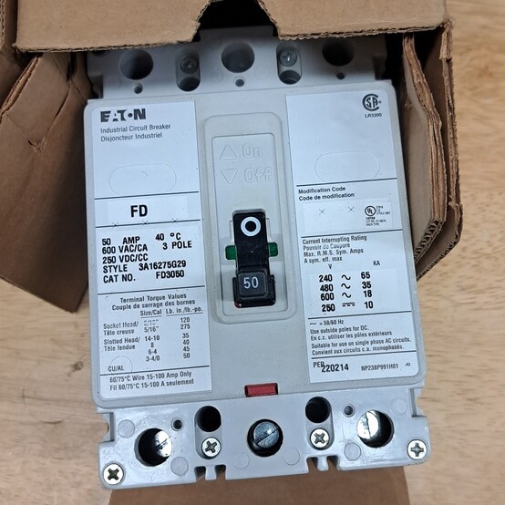 Eaton FD 3 Pole 50 Amp Breaker