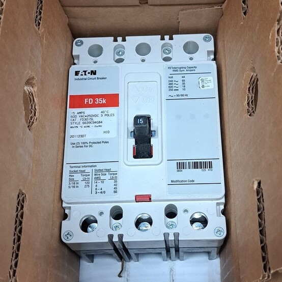 Eaton FD 3 Pole 15 Amp Breaker