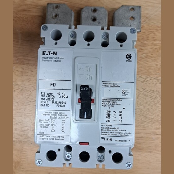 Eaton FD 3 Pole 225 Amp Breaker