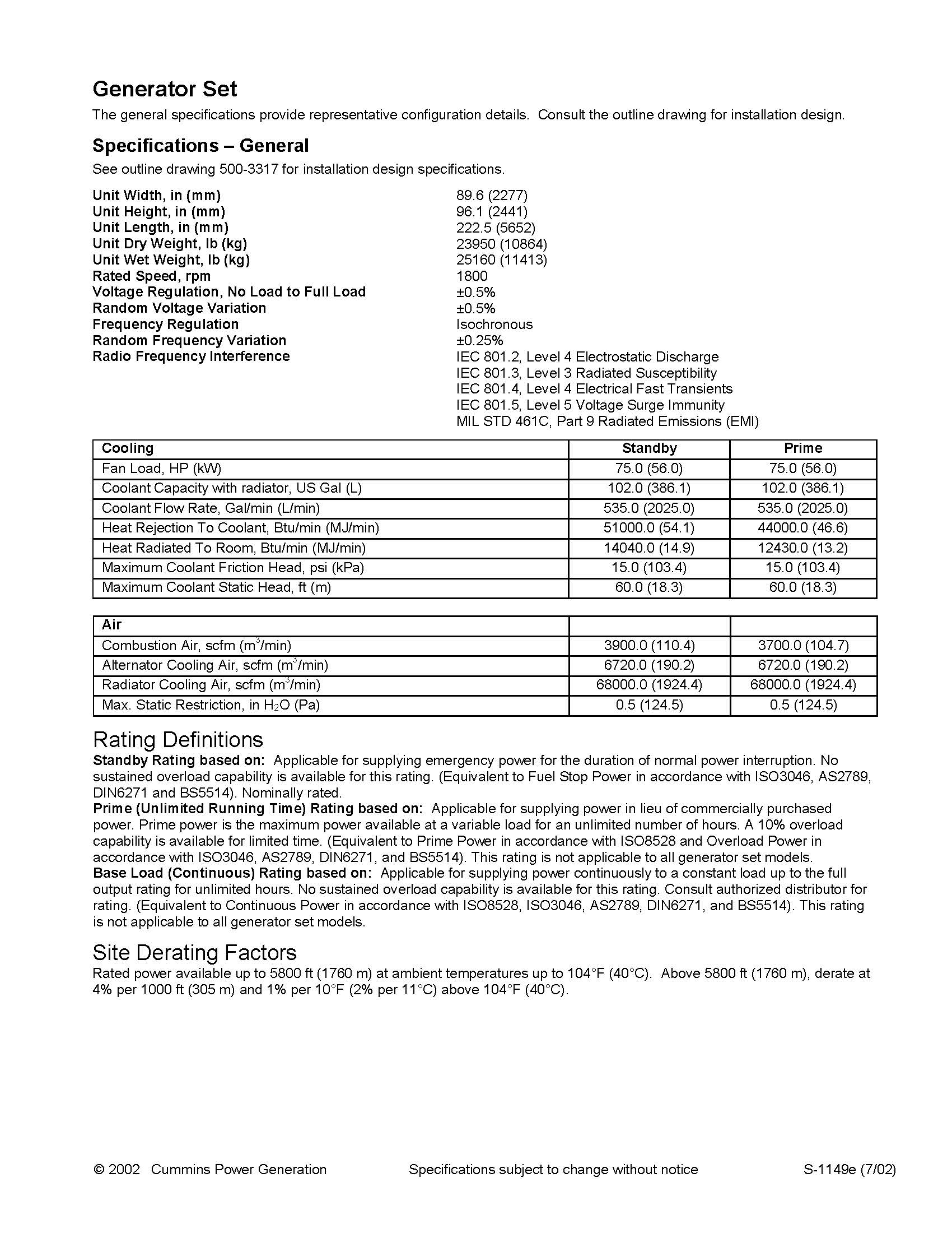 1250kW Cummins Diesel Generator