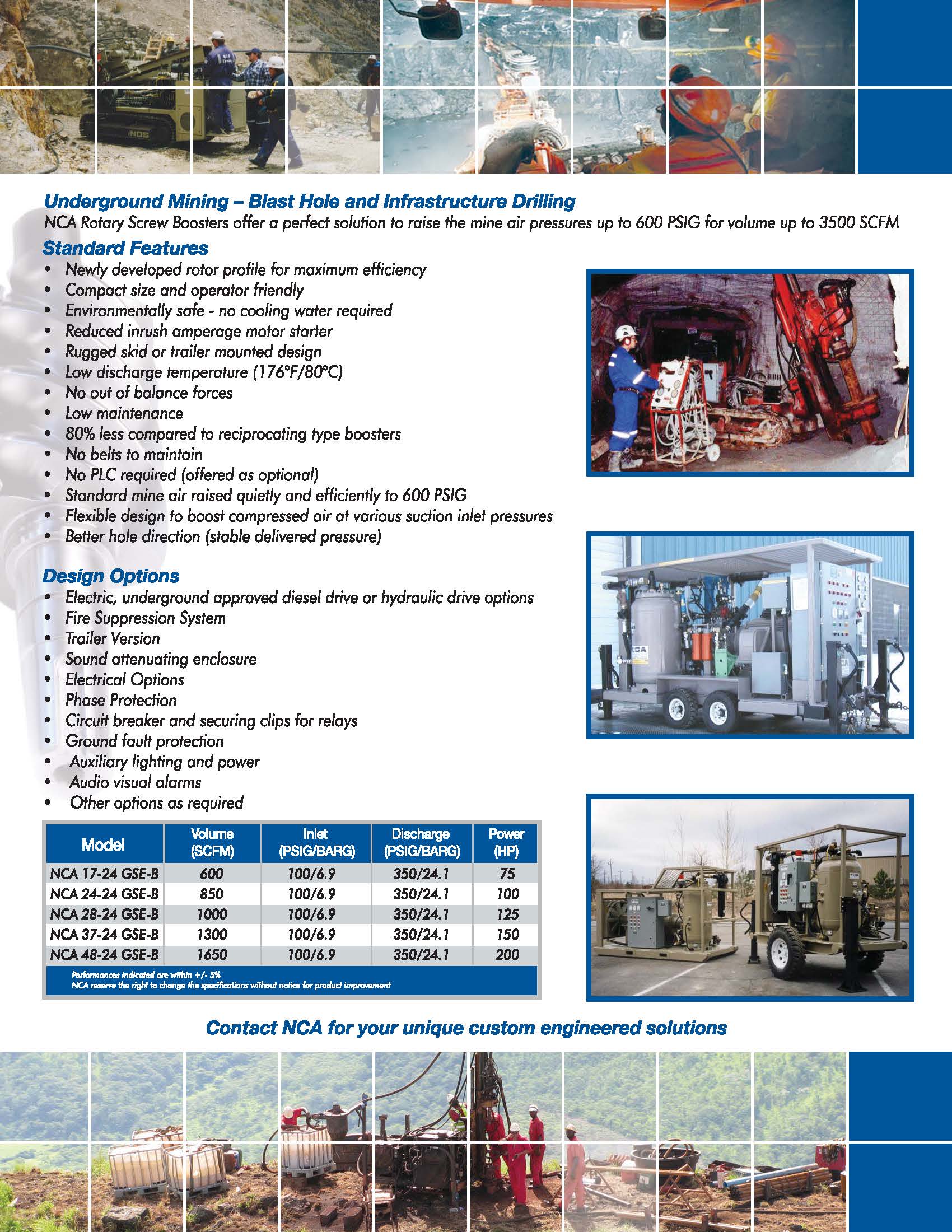NCA High Pressure Rotary Drill Booster Compressor