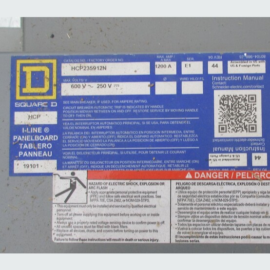 Square D 1200A Breaker Panel