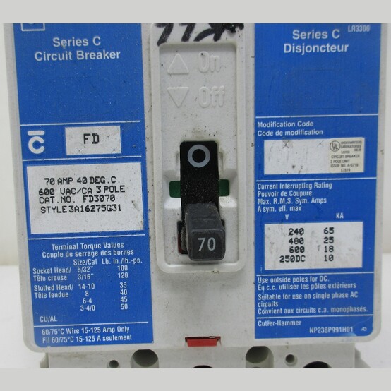 Cutler Hammer FD 70 Amp Breaker