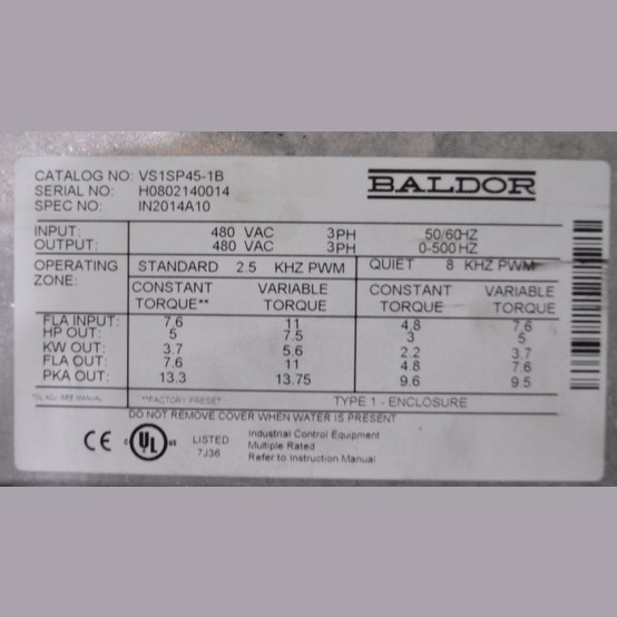 Baldor Variable Frequency Drive Supplier Worldwide | Used 5 hp VFD For Sale
