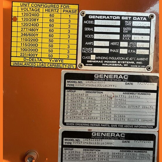 270kW Generac Portable Diesel Generator