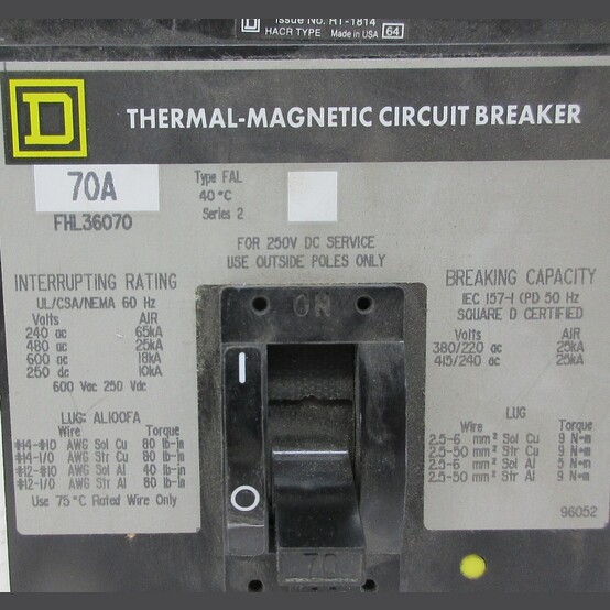 Square D FHL 70 Amp Breaker