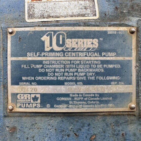 Gorman Rupp 6in Self-Priming Trash Pump with John Deere Diesel Engine