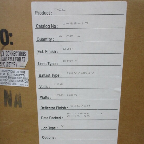 Moldcast Lighting 150W HPS Fixture