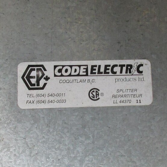 Code Electric 400 Amp PAD Splitter Trough