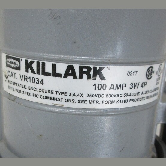 Killark VR1034 100 Amp Receptacle