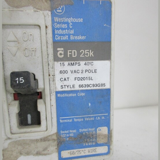 Westinghouse FD 15 Amp Breaker