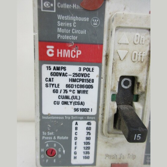 Cutler Hammer HMCP 15 Amp Breaker