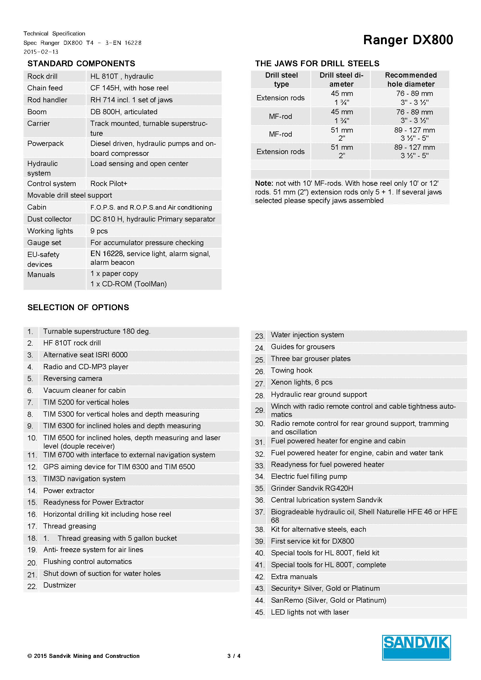 Sandvik Ranger DX800 Surface Drill