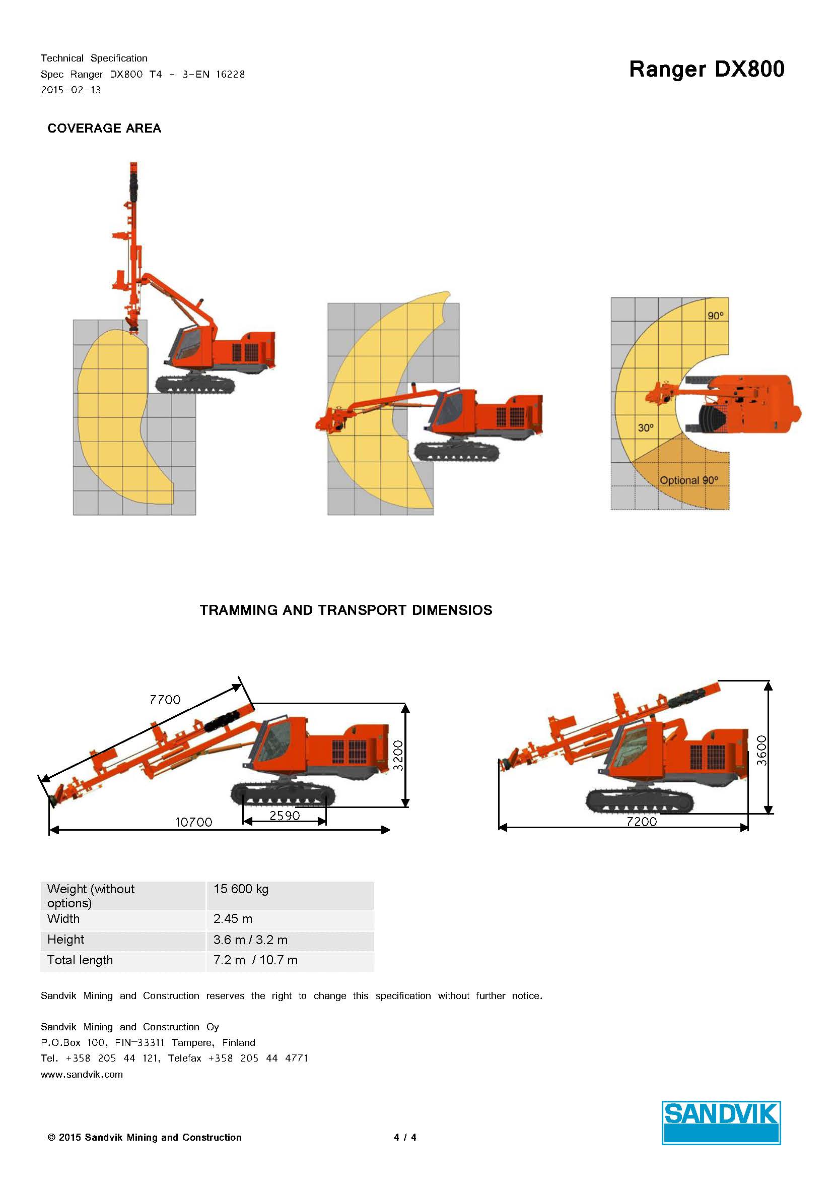 Sandvik Ranger DX800 Surface Drill