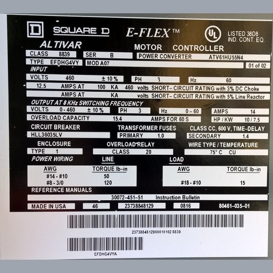 Square D Variable Frequency Drive Supplier Worldwide | Used 10 HP VFD ...