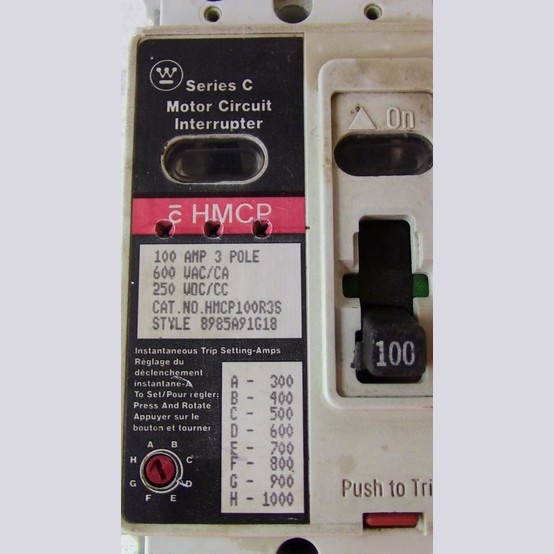 Used Westinghouse 3 Pole 100 Amp HMCP Breaker For Sale