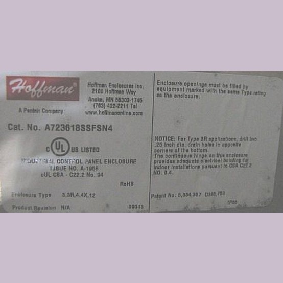 Hoffman Control Panel Wholesale Supplier | Used Hoffman 115 Volt ...
