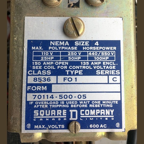 Used Square D Size 4 Combination Starter For Sale
