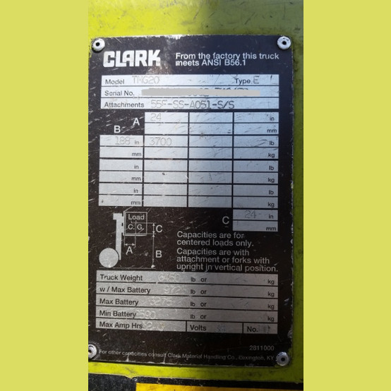 Clark Forklift Supplier Worldwide | Used Clark TMG20 4000 lb. Forklift ...