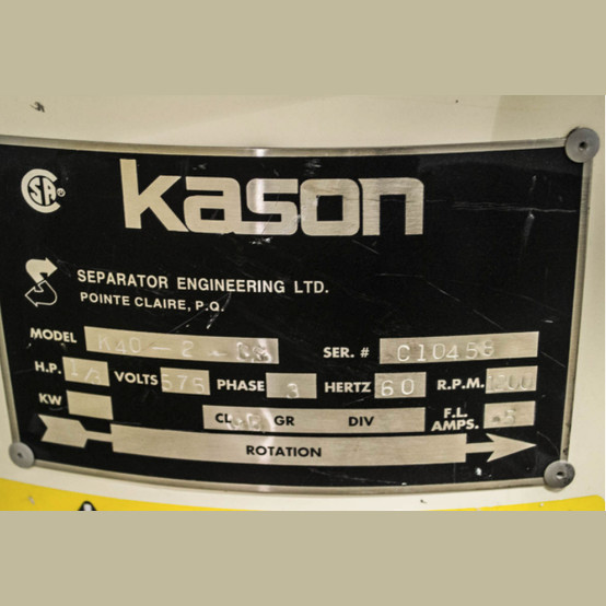 Kason Circular Screener Supplier Worldwide | Used Kason K40-2-CS ...