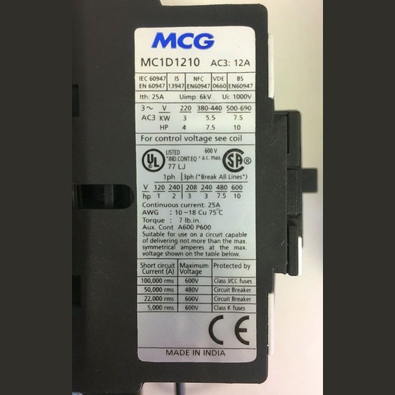 New MCG Size 1 Starter With Stop/Start Push Buttons For Sale