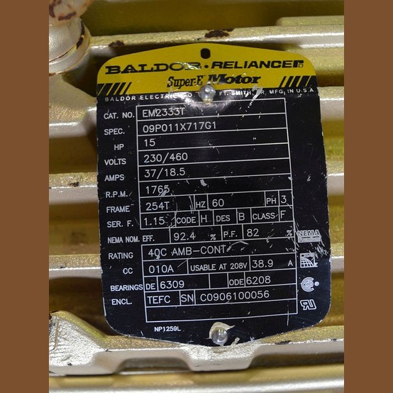 Baldor Super-E 15 hp Motor Supplier Worldwide | Used Baldor 15 hp Motor For Sale