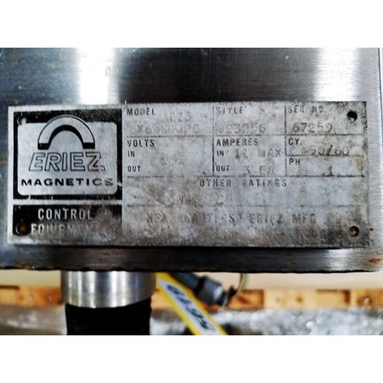 Savona Equipment Supplies Eriez EZ Tec III MPC Drop-Through Metal Detector