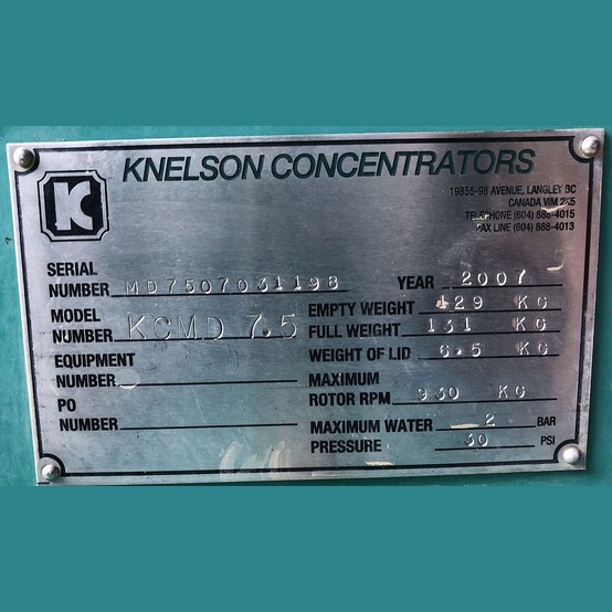 Knelson KCMD 7.5 Concentrator