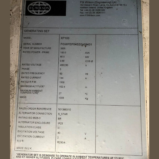 Perkins 80 kW Diesel Generator
