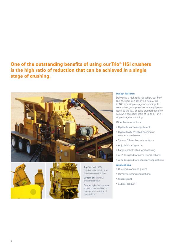 Weir Trio APS 4034 HSI Portable Impact Crushing and Screening Plant