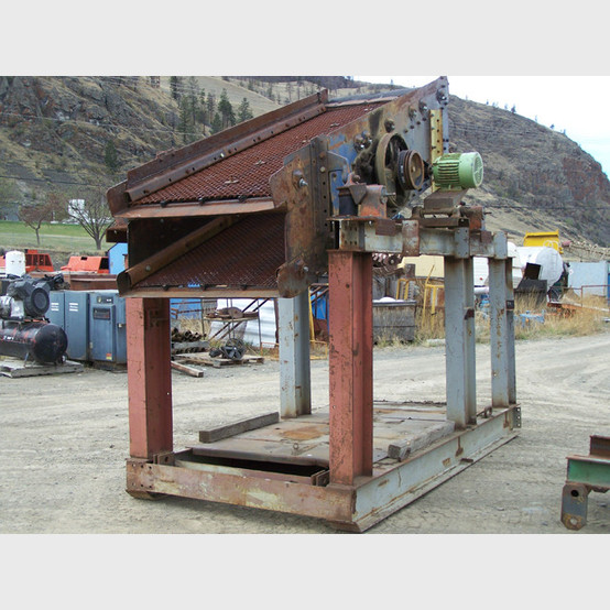 Used Tyler Screen. 4 ft. x 8 ft - 2 Deck Inclined Screen. Mounted on ...