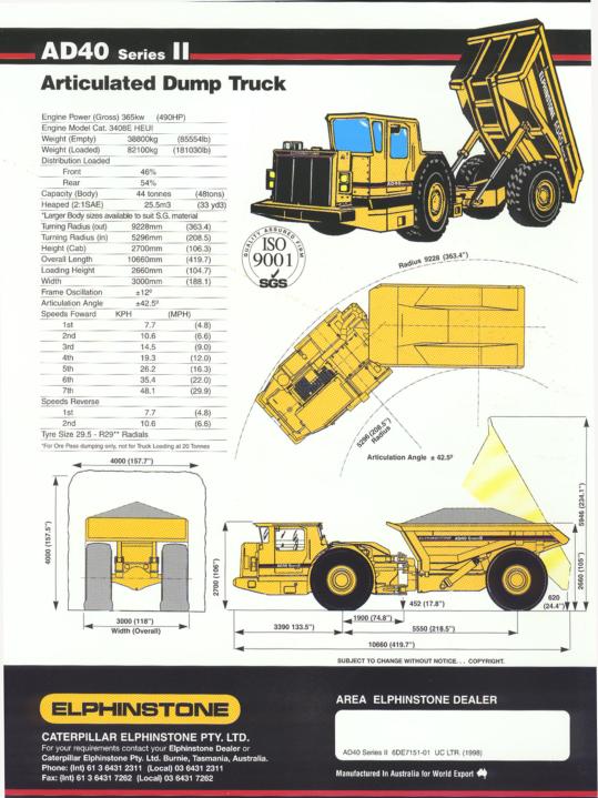Caterpillar AD40 Underground Truck