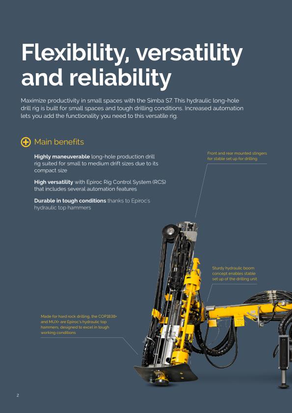 2012 Epiroc Atlas Copco Simba S7D Long-hole Production Drill Rig