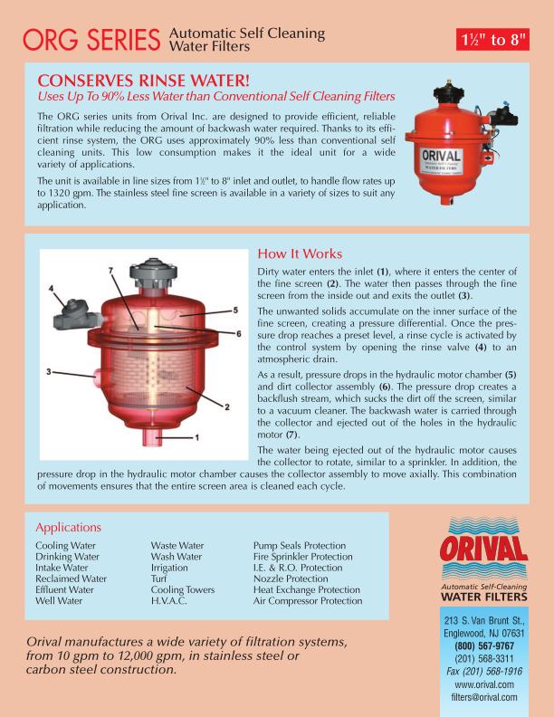 Orival 4 in. Automatic Self-Cleaning Water Filter