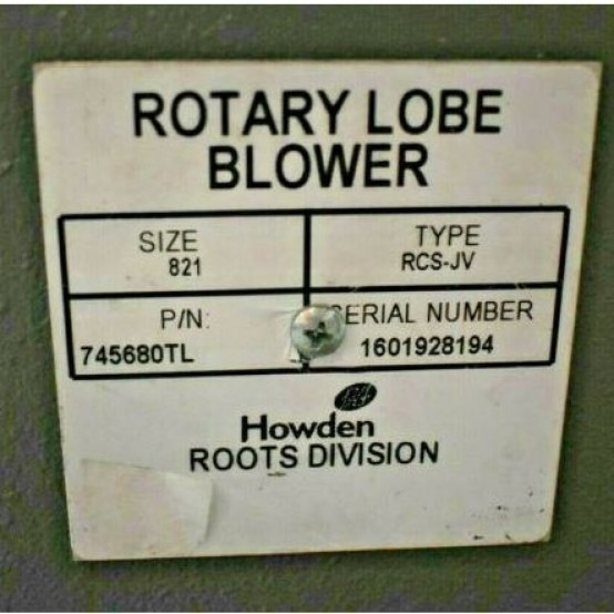 Howden Roots 821 Rotary Lobe Blower