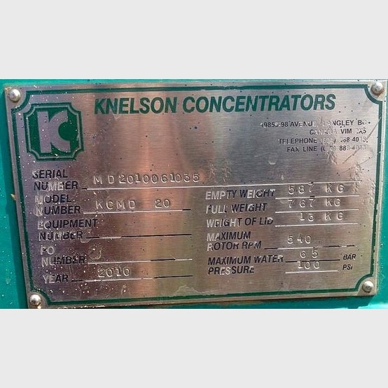 Used 20 inch Concentrator supplier worldwide - Knelson MD-20 ...