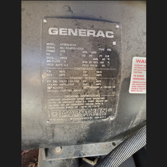 Generac 400 kW 120/208 Volt Diesel Generator