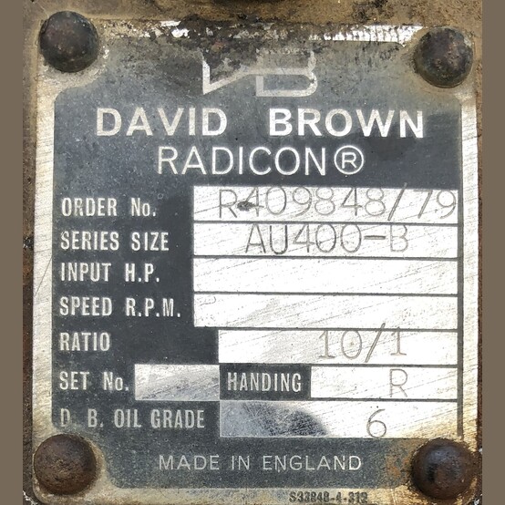 David Brown Right Angle Reducer