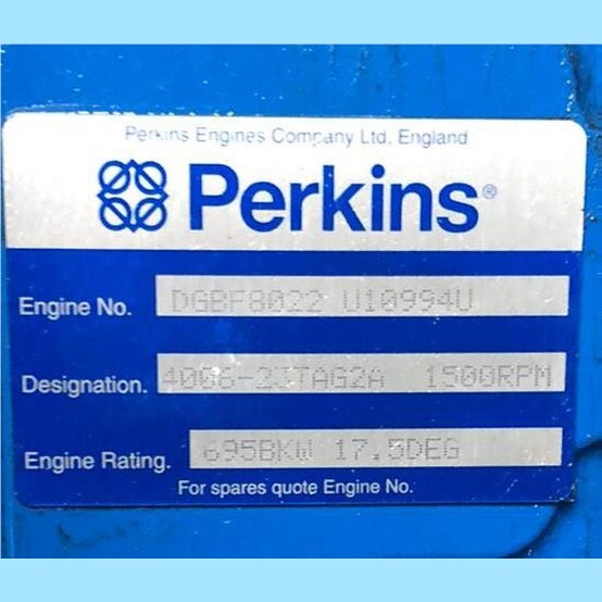 Perkins 640 kW 400 Volt Diesel Generator