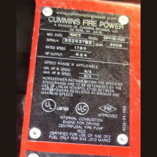 Cummins-Aurora Fire Pump System